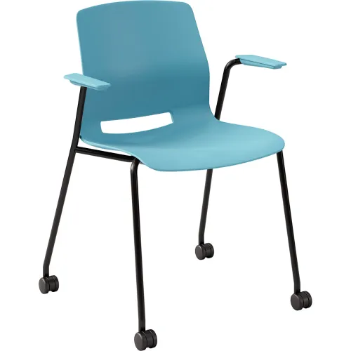 KFI Studios Imme Stacking Chair with Fixed Arms & Casters ...