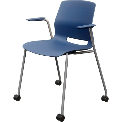 KFI Studios Imme Stacking Chair with Fixed Arms & Casters ...