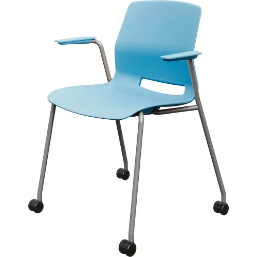 KFI Studios Imme Stacking Chair with Fixed Arms & Casters ...