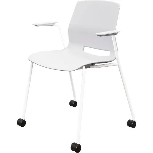 KFI Studios Imme Stacking Chair with Fixed Arms & Casters ...