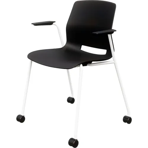 KFI Studios Imme Stacking Chair with Fixed Arms & Casters ...
