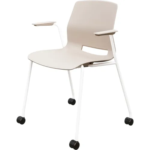 KFI Studios Imme Stacking Chair with Fixed Arms & Casters ...