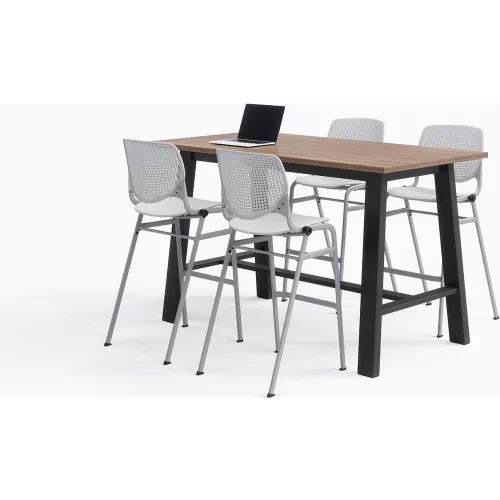 KFI Studios Midtown 72"x 36" Bistro Height Table, 4 Kool Chairs, Studio ...