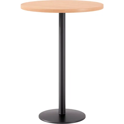 KFI Studios Proof 30" Round Pedestal Table, Bistro Height, Black Base, Maple Top