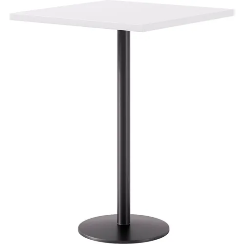 KFI Studios Proof 30" Square Pedestal Table, Bistro Height, Black Base, Designer White Top