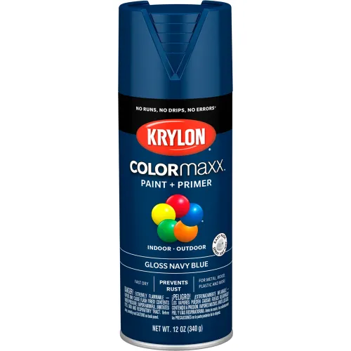 Krylon® Colormaxx™ Paint & Primer, 12 oz., Gloss Navy Blue - Pkg Qty 6