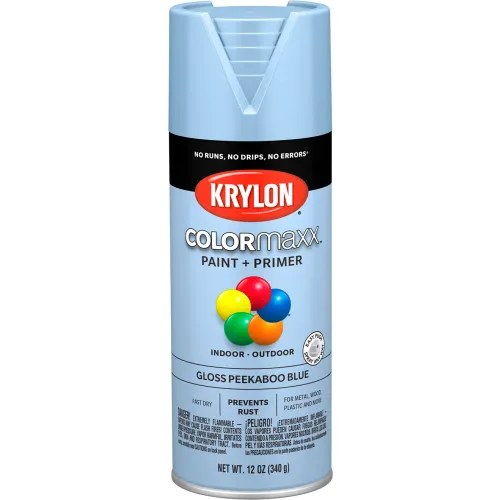 Krylon® Colormaxx™ Paint & Primer, 12 oz., Gloss Peekaboo Blue - Pkg Qty 6