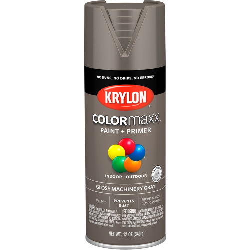 Krylon® Colormaxx™ Paint & Primer, 12 oz., Gloss Machinery Gray - Pkg Qty 6