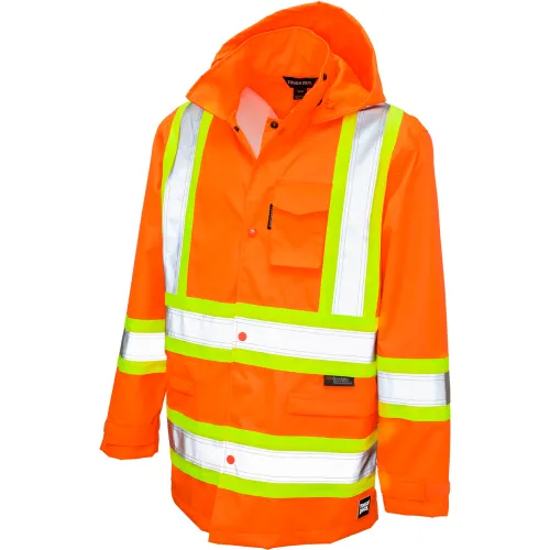 Tough Duck Ripstop Safety Rain Jacket, CSA Class 2 Level 2, S ...