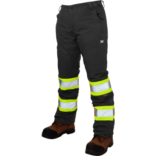 Tough Duck Insulated Flex Safety Pants, L, Black