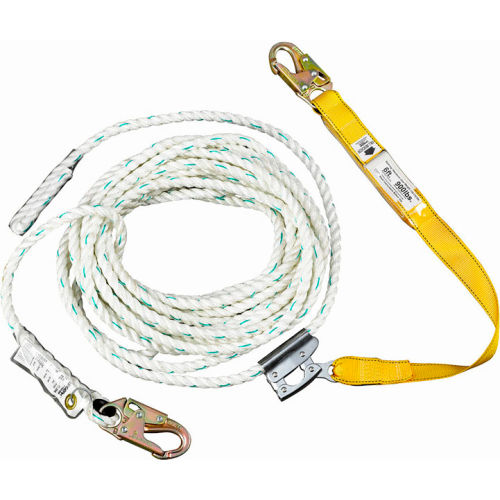 Werner® 50' Vertical Lifeline, 5/8" Poly Blend Rope, Snap Hook