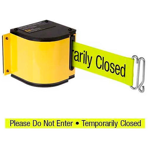 Lavi Industries Warehouse Retractable Belt Barrier, Adj Mount,Ylw W/18 ...