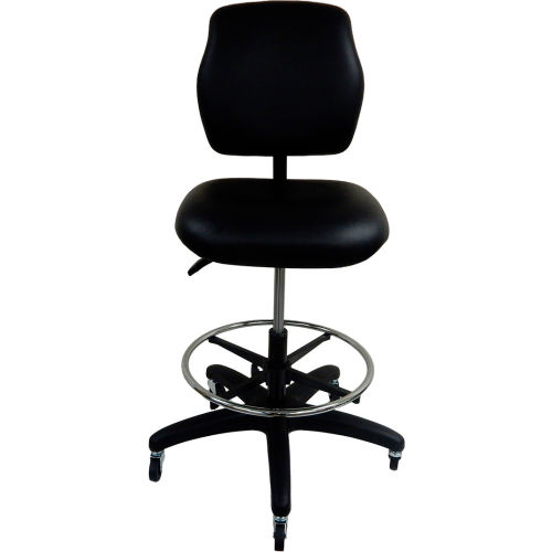 Shopsol™ Workbench Chair w/ Backrest & Industrial Locking Casters ...