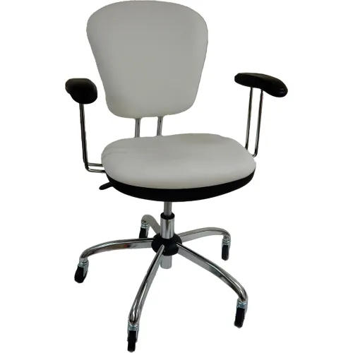 ShopSol™ Desk Lab Chair with Vinyl Seat & Hard Floor Casters, White