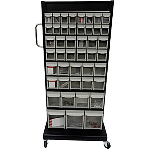 Shuter® Part Cart, Double Sided w/ 90 Bins, 1200 lb. Capacity, 22"L x ...