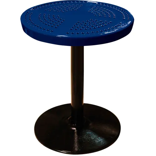 Leisure Craft™ 24" Round Pedestal Table, Perforated Metal, Portable, 30 ...