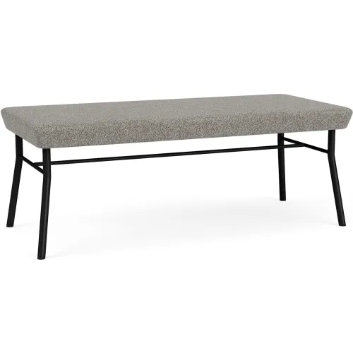 Lesro Chat 2 Seat Rectangular Reception Bench, Black Frame, Connelly ...