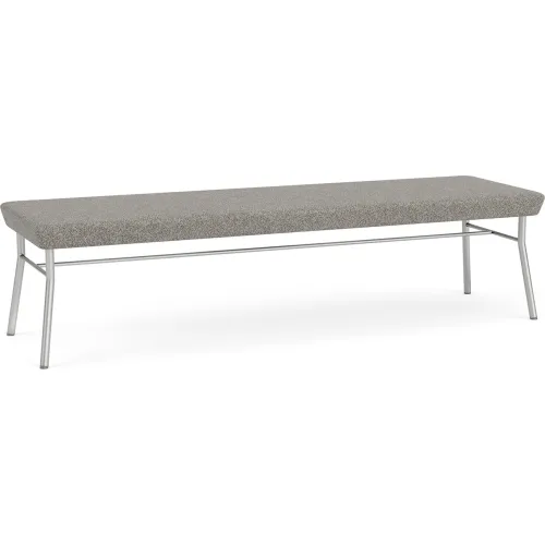 Lesro Chat 3 Seat Rectangular Reception Bench, Silver Frame, Connelly ...