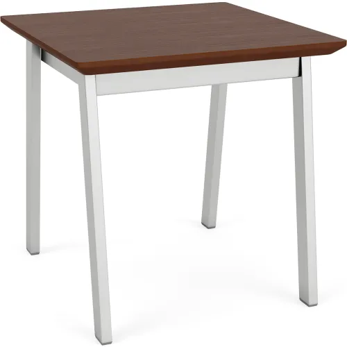 Lesro Newport Reception End Table, 20" x 20", Silver Frame, Riftwood ...