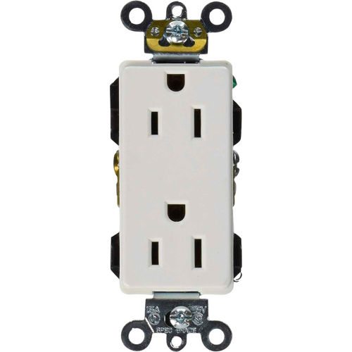Leviton 16262-W 15a, 125v, Decora Plus Duplex Receptacle, Industrial ...