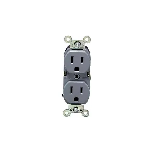 Leviton 5252-GY 15A, 125V, Duplex Receptacle, Gray - Pkg Qty 10