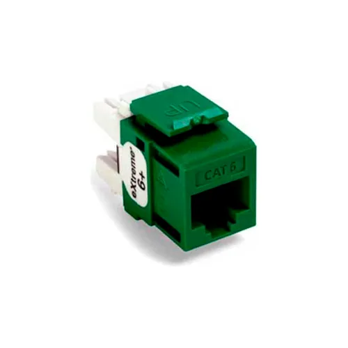Leviton 61110-Rv6 Extreme 6+ Quickport Connector, Cat 6, Green