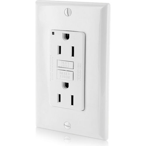 Leviton GFNT1-W 15A SmartlockPro Self-Test GFCI Duplex Recpt, Ind Light ...