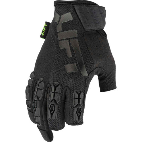 Lift Safety Framed Fingerless Work Gloves, Size Medium, 1 Pair, Black