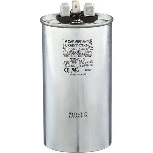 Tradepro® Run Capacitor, 60 + 7.5 MFD, 440V, Round