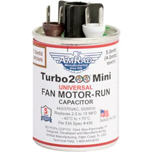 Turbo 200 Mini Multi Cap Capacitor, 2.5 To 15 MFD, 370/440V