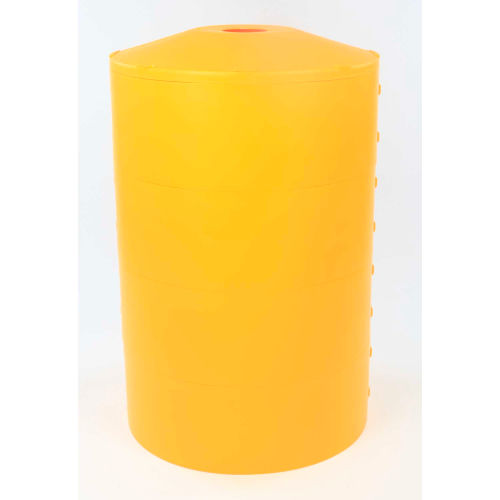 Light Pole Guard Base Cover LPGYELLOW, 26" Dia. x 41-1/4"H, 4 Rings, Yellow