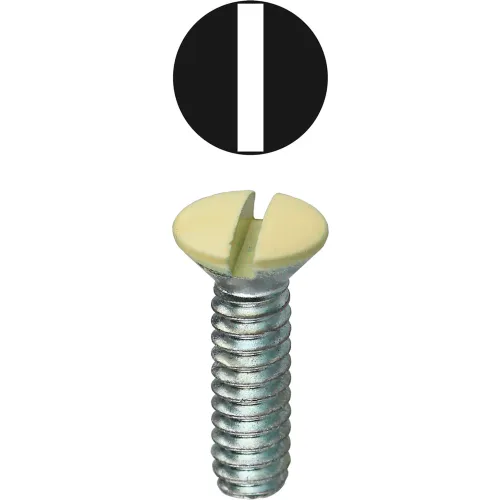 L.H.Dottie® Oval Head Wall Plate Screw, Slotted, Almond, #6-32 x 5/16 ...