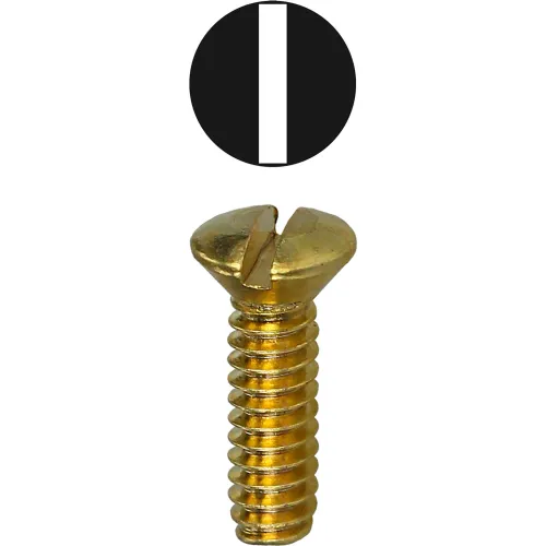 L.H.Dottie® Oval Head Wall Plate Screw, Slotted, Brass, #6-32 x 1/2 ...