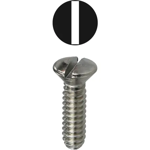 L.H.Dottie® Oval Head Wall Plate Screw, Slotted, Stainless Steel, #6-32 ...
