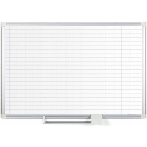 MasterVision Magnetic Steel Dry-Erase Planning Board, 1" X 2" Grid ...