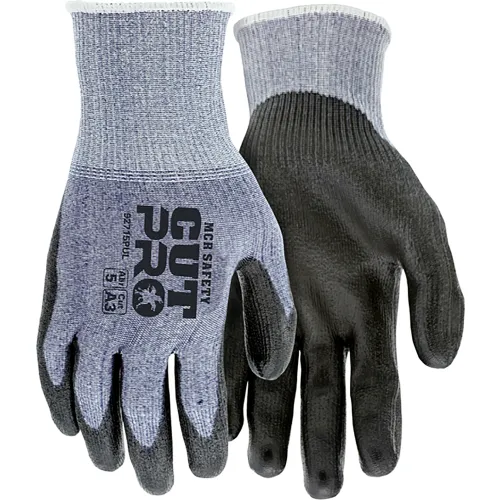 MCR Safety Cut Pro Gloves, PU Coated Palm/Fingers, Cut A3, Abrasion 5 ...