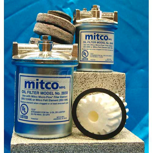 Mitco 264fm Complete Fuel Oil Filter, W/Felt Filter Element, Small, 15 ...