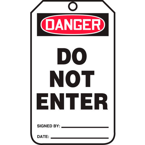 Accuform MDT187CTP Danger Do Not Enter Tag, PF-Cardstock, 25/Pack