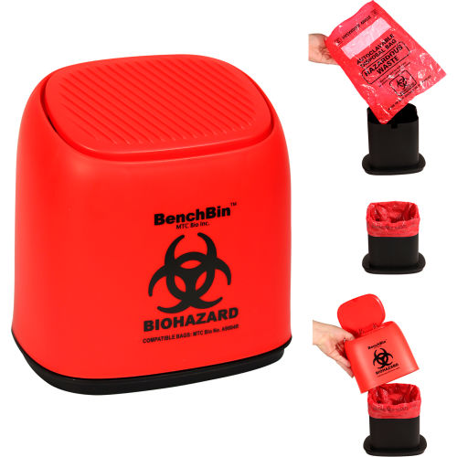 MTC Bio BenchBin™ Benchtop Biohazard Bin, 1.5 L, 7 x 5 x 7 in ...