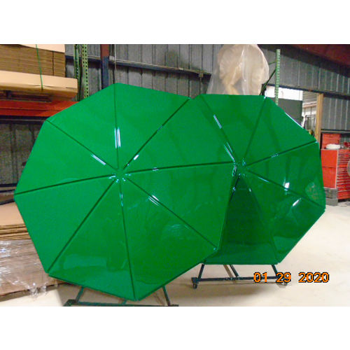 STM Industries Fiberglass Umbrella, 72" Octagon, Valance, 8' Pole, Green