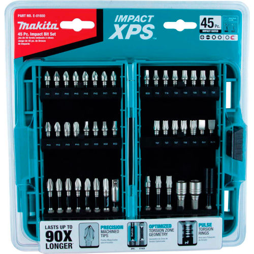 Makita® Impact XPS™ Impact Bit Set, 45 Pc., Detent Ball/Magnetic Hex ...