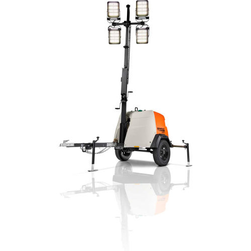 Generac Mobile Diesel Vertical LED Light Tower, 6kW, Kubota Engine & Manual Winch