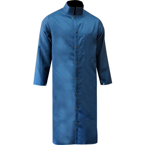Chicago Protective Apparel Vinex® Flame Retardant Coat, 50"L, Navy Blue
