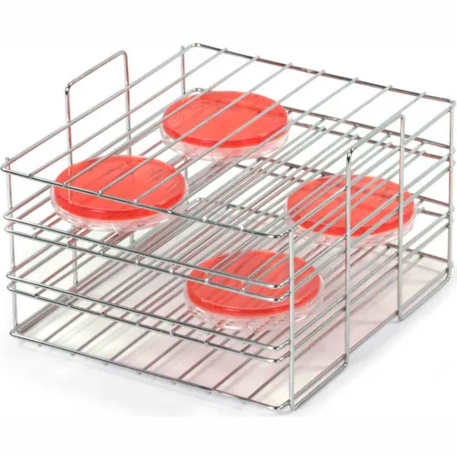 Thermo Scientific Stainless Steel Petri Dish Rack, Holds 80 x 50mm or ...