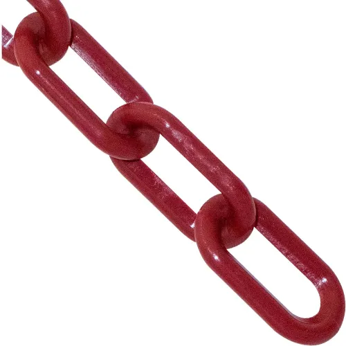 Mr. Chain® Plastic Barrier Chain, 2" x 500'L, Crimson