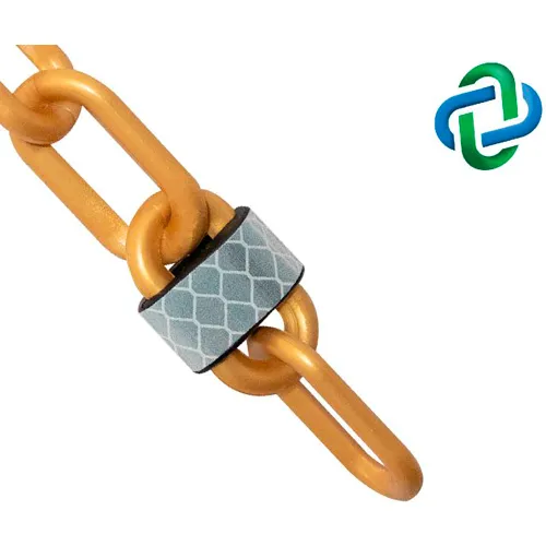 Mr. Chain Reflective Plastic Barrier Chain, 2" x 100 ft, Gold