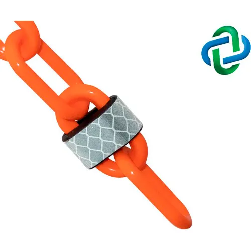 Mr. Chain Reflective Plastic Barrier Chain, 2" x 100 ft, Traffic Orange