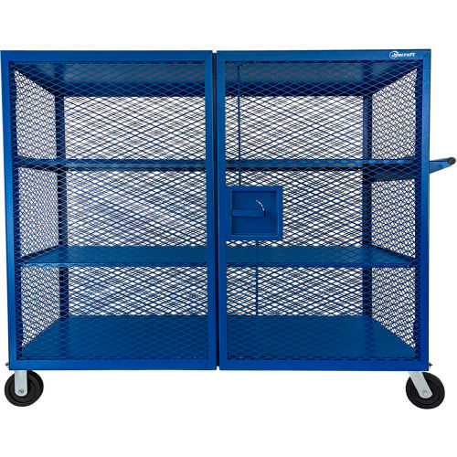 Jescraft Mobile Security Cage, 60 CU FT Capacity, Blue