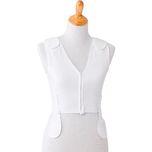 Medline Curad Post-Surgical Compression Bra, 3X-Large, White