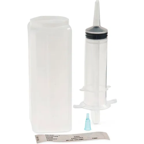 Medline Feeding Tray w/ Piston Syringe, 60ml, Clear, Pack of 30